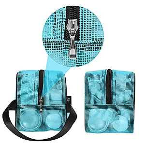 Moyad Mesh Shower Caddy Portable Toiletry Bag Shower Tote College Dorm Room Essentials for Girls Guys Gym Bag Bathroom Shampoo Bags Travel Shower Caddy Camping Shower Organizer Hanging, Blue