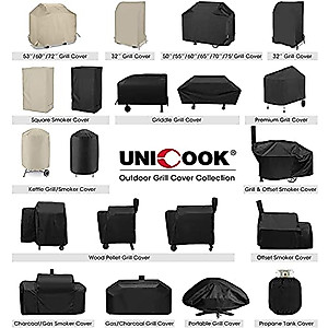Unicook Griddle Cover, Compatible for Blackstone 36 Inch Grill, Camp Chef and More, Flat Top Grill Cover with Sealed Seam, Heavy Duty Waterproof Cooking Station Griddle Cover, Includes Support Pole