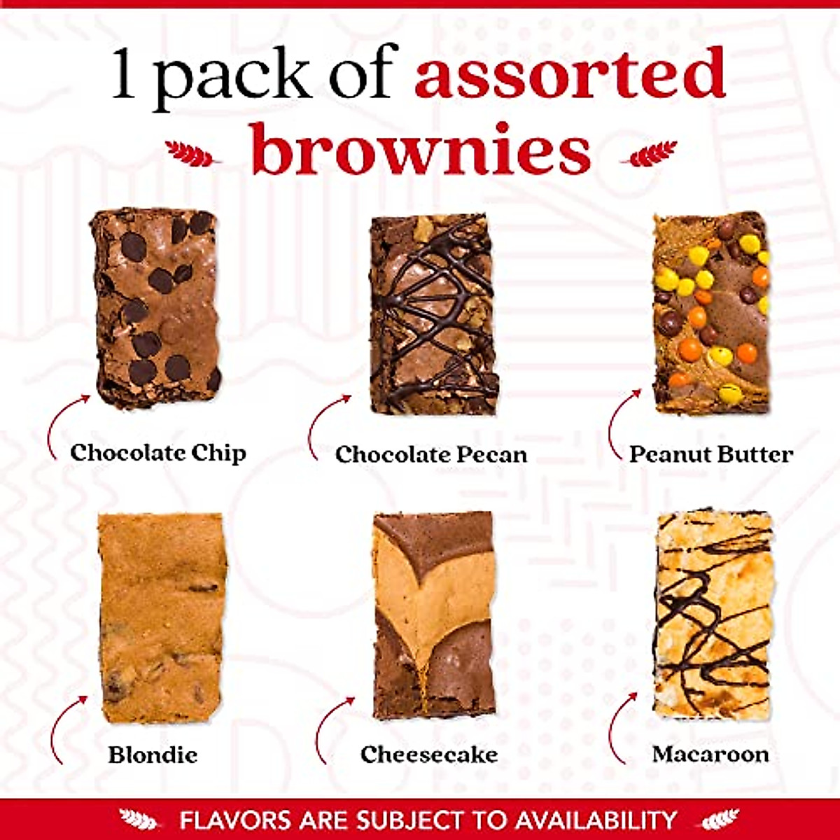 DAVID'S COOKIES Assorted Brownies in Carton Box |Enjoy Our Delicious, Great for Sharing Freshly-Baked Assorted Brownie Snacks While Watching The Superbowl - Single Pack