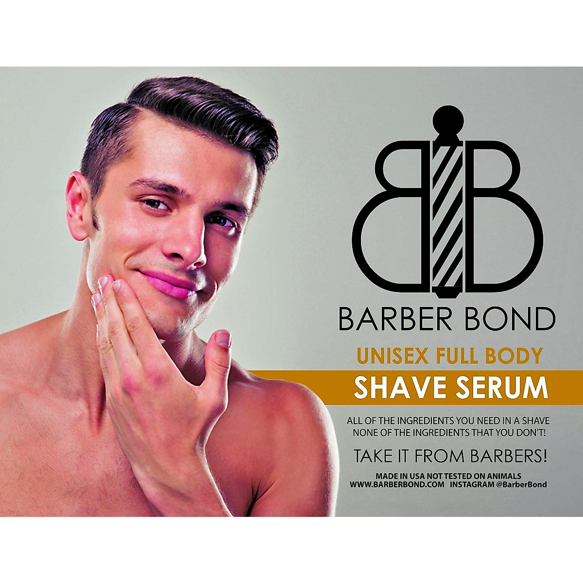 Barber Bond® Premium Unisex Full Body Shave Serum (8oz) Clear Shave Gel