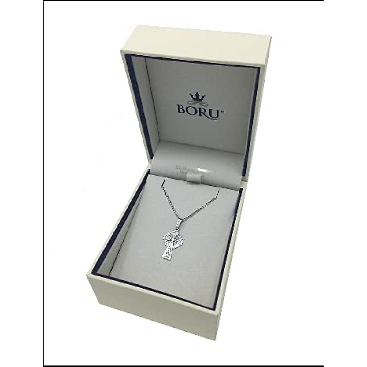 Biddy Murphy 925 Sterling Silver Celtic Trinity Knot Necklace for Women, 10k Rose Gold, Brilliant CZ Cubic Zirconia Inlay, Good Luck Pendant, Fine Traditional Jewelry, Made in Ireland