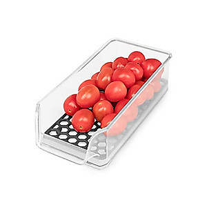 Spectrum Diversified Hexa in-Fridge Small Refrigerator Bin for Storage and Organization of Fruit Vegetables Produce and More, 8.5 x 4 x 2.25, Clear Frost