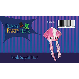 Funny Party Hats Squid Hat - Funny Fun and Crazy Hats in Many Styles (Shiny Pink Squid Hat)