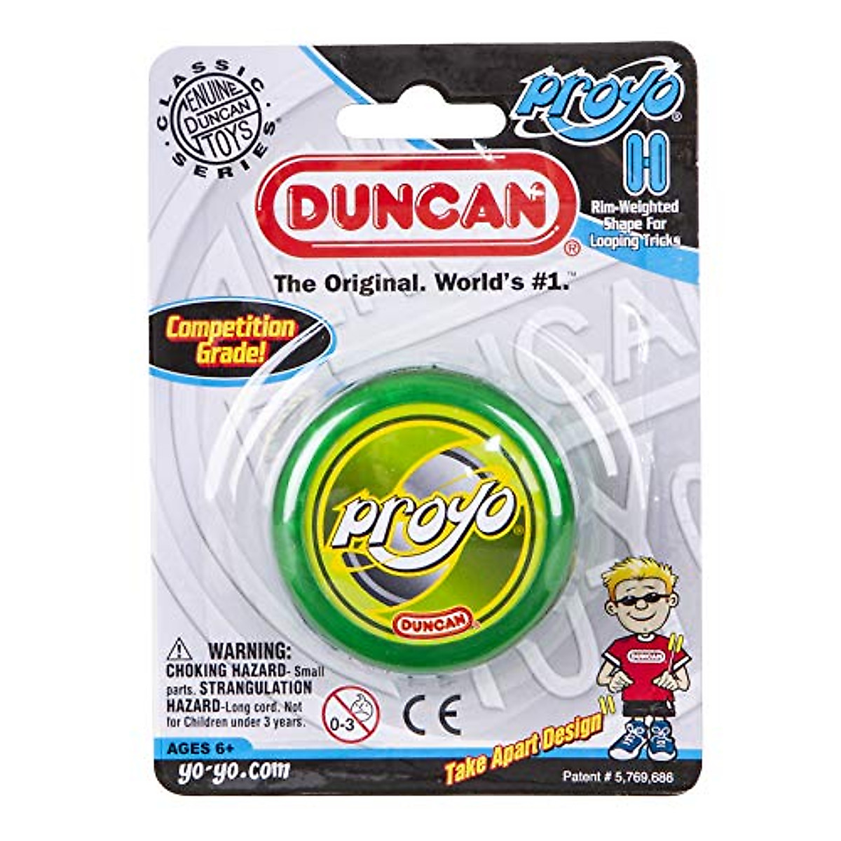 Duncan Toys ProYo Looper Yo-Yo, Beginner Yo-Yo with String, Wooden Axle and Plastic Body, Mystery Color