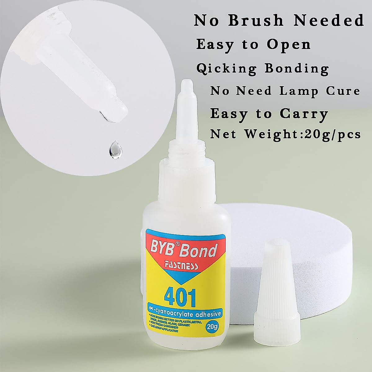 Nail Glue, Super Strong Nail Glue for Acrylic Nails, Professional Nail Glue for Nail Tips for Press On Nails Quick Dry Acrylic Nail Glue for Nail Tips Super Bond Fake Nails Glue Gel 0.71OZ 2 Bottles