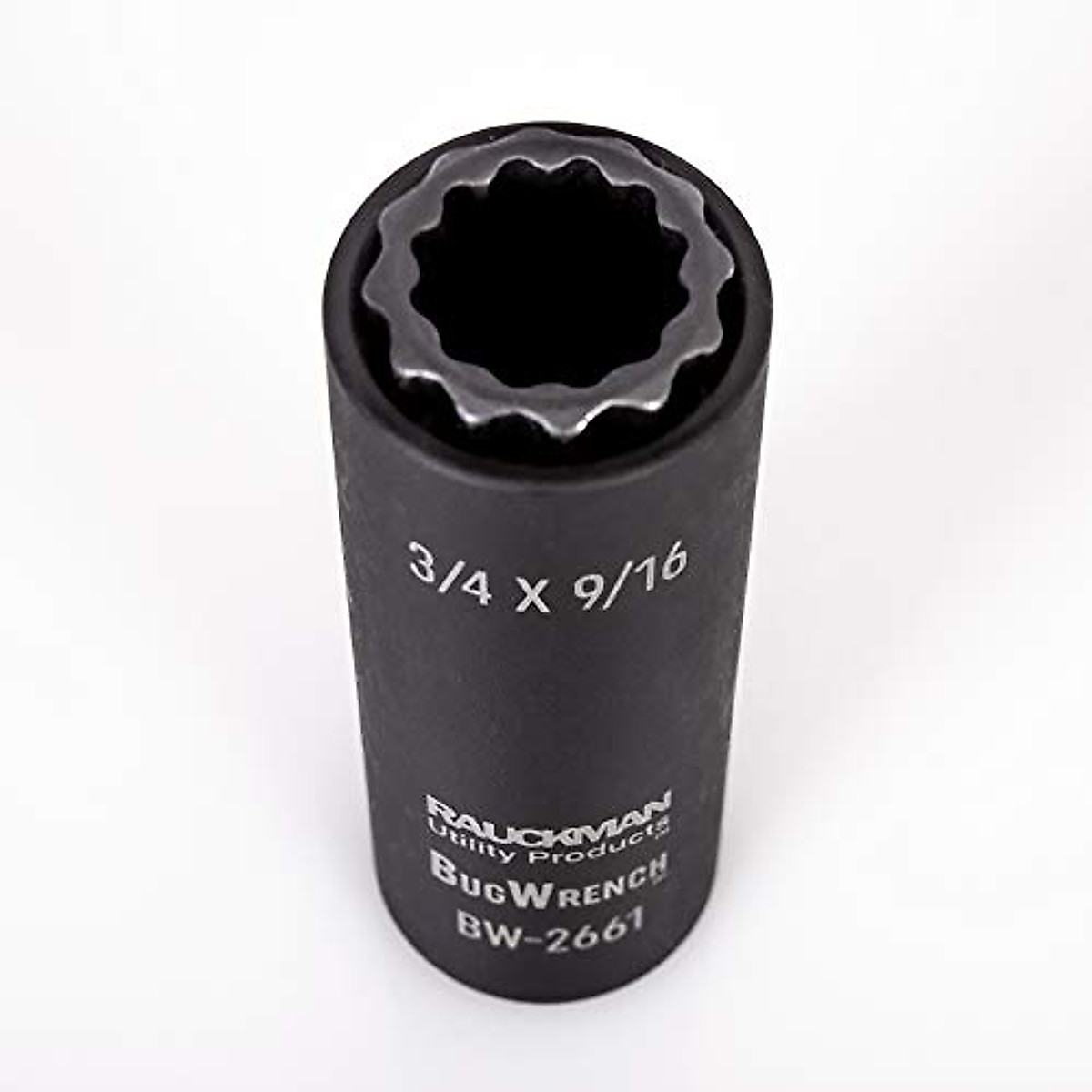 Impact Rated 2-in-1 Black Oxidized Spring-Loaded Socket, 12 Point, Deep Socket - Multi Function 3/4" and 9/16" Lineman Socket