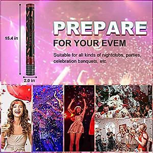 5 Packs Confetti Cannons, 15 Inch+Longer Confetti Shooters Party Poppers, Rose Gold Confetti Popper Air Powered for Birthday Wedding Celebration Halloween Decorations confetti Gun