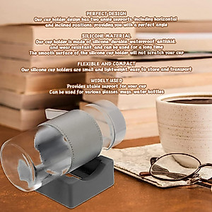 Non Slip Cup Cradle, Compact Silicone Cup Cradle Cup Holder Stable Support Anti Scratch Anti Scald for Decoration(Black)