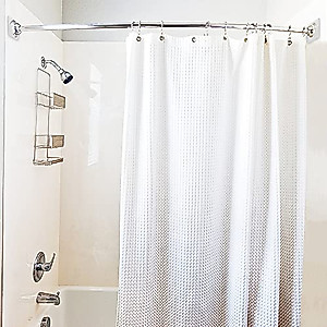 Prasacco 4 Pieces Adhesive Shower Curtain Rod Holder, Shower Rod Mount Retainer Stick On Wall Mount Holder Shower Rod Holders for Wall No Drilling Universal Wall Mount Holder for Shower Curtain Rod