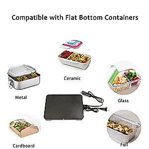 HOMVIDA 3-IN-1 Portable Food Warmer Tray, Turn Your Lunch Bag into Potable Oven - 12V / 24V / 110V Electric Heating Plate Works with Aluminum Foil Lined Lunch Bags for Car Truck Travel Office