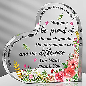 Thank You Gift for Women Inspirational Gifts Coworker Gifts Office Gift for Colleague Leaving Job Gifts Farewell Gift Appreciation Gifts for Friends Nurse Teacher Keepsake (Heart)