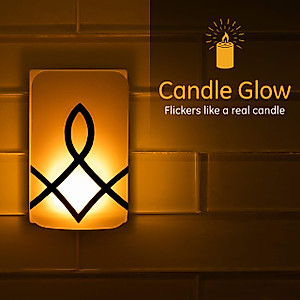 GE SleepLite LED Amber Night Light, Hi/Low Dimmable, Dusk-to-Dawn, Melatonin, Natural Sleep Aid, Ideal for Bedroom, Nursery, Bathroom, 46453, 2 Pack, Oil-Rubbed Bronze | Candle Glow