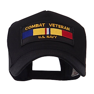 e4Hats.com Veteran Rectangle Shape Patch Cap - Combat Navy OSFM