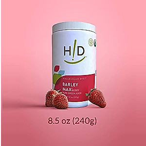 Hallelujah Diet Organic BarleyMax - Barley and Alfalfa Green Juice Powder, Berry Flavor, (8.5 Ounces, 120 Servings)