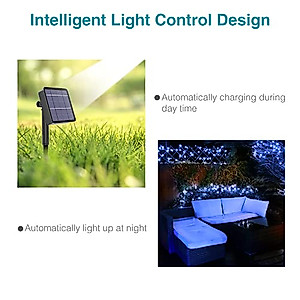 kolpop Solar String Lights Outdoor, 78.7FT 240LED Solar Fairy Lights Outdoor Waterproof 8 Modes Silver Wire Solar Powered Lights Indoor for Garden Patio Gate Yard Party Wedding Camping(Blue)