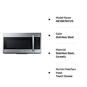 Samsung ME19R7041FS 1.9 Cu.Ft. Stainless Steel Over-The-Range Microwave