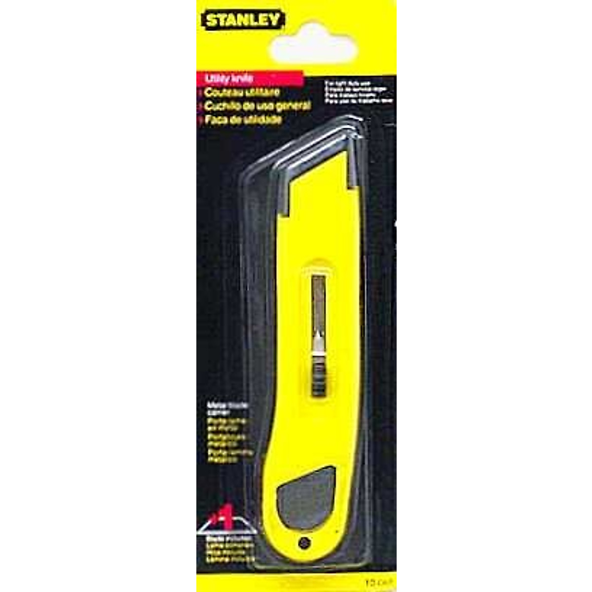 Stanley Plastic Light-Duty Utility Knife w/Retractable Blade, Yellow