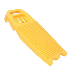Plastics Clothes Washboards Laundry Board Household Hand Washing Board with Soap Holder Portable Hand Washing Clothes Tool Scrubboards Clothes Cleaning Tools for Home School Dormitory (Yellow)