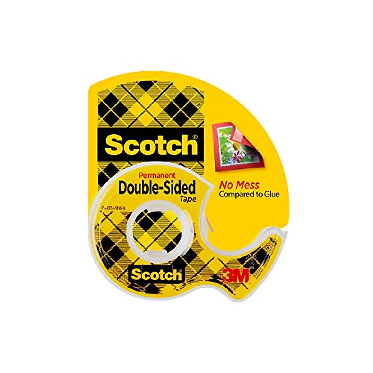 Scotch Double Sided Tape, Permanent, 3/4 in x 300 in, 1 Dispenser/Pack (237)