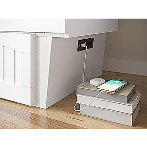 AFI, Sydney Modern Coastal Queen Solid Wood Murphy Bed Chest with Mattress in White