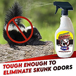 ZORBX Unscented Skunk Odor Remover Spray – Fast Acting Skunk Smell Removal | Extra Strength Skunk Odor Eliminator for Dogs, House, Home, Car, Clothes & Furniture (24 FL Oz.)