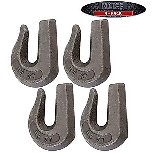 Mytee Products (4 Pack) G70 1/2" Weld On Chain Grab Hooks WLL# 11,300 lbs Bucket Flatbed Trailer Wrecker Tow Tie Down
