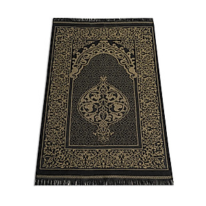 SUMELA Prayer Mat, Islamic Gift Set, Ottoman Prayer Mat, Prayer Mat, Muslim Gifts, Prayer Beads, Travel Bag, Black Color, Standard