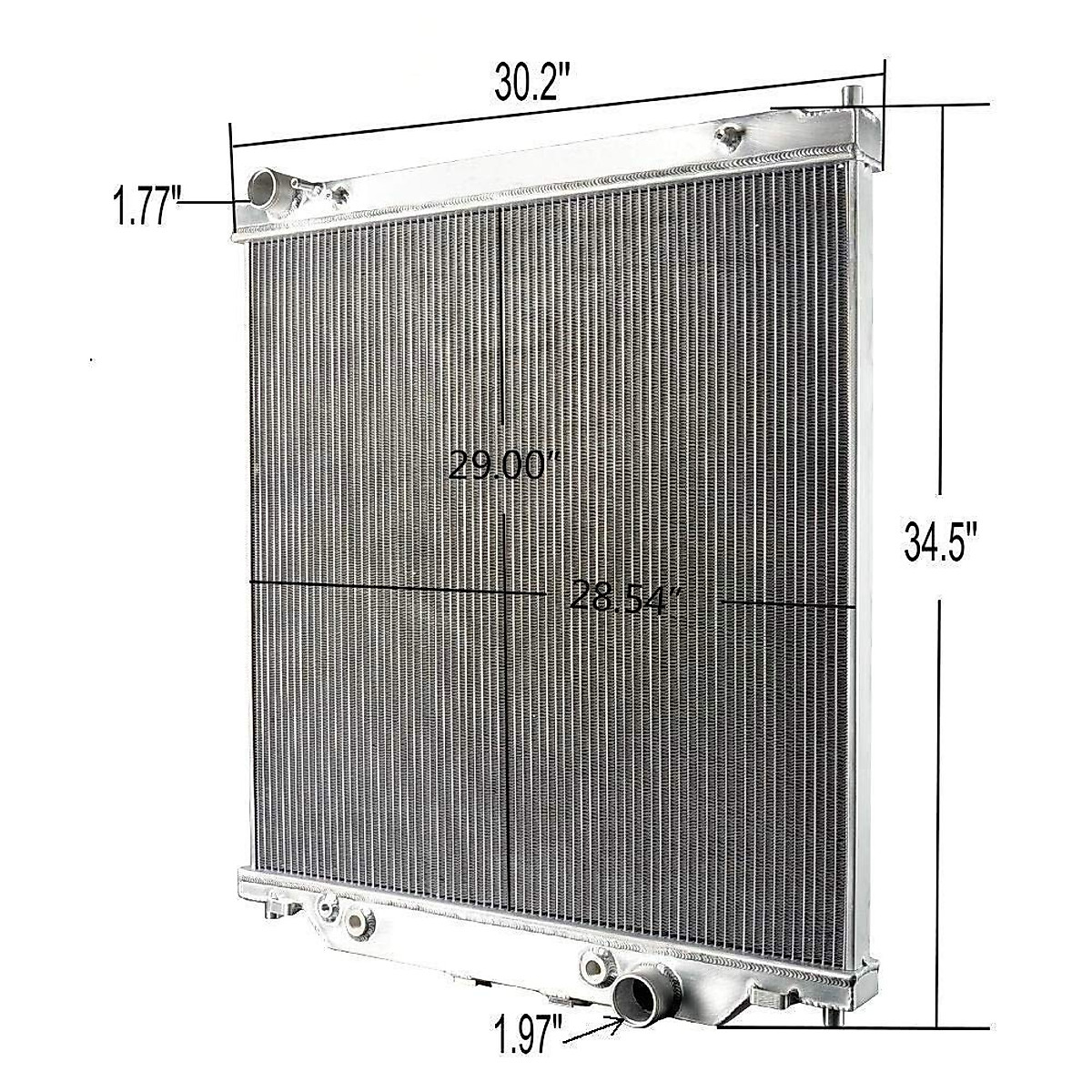 ALLOYWORKS 3 Row All Aluminum Radiator For 2003-2007 Ford F250 F350 Super Duty / 2003-2005 Ford Excursion 6.0L Turbo Diesel Powerstroke Engine