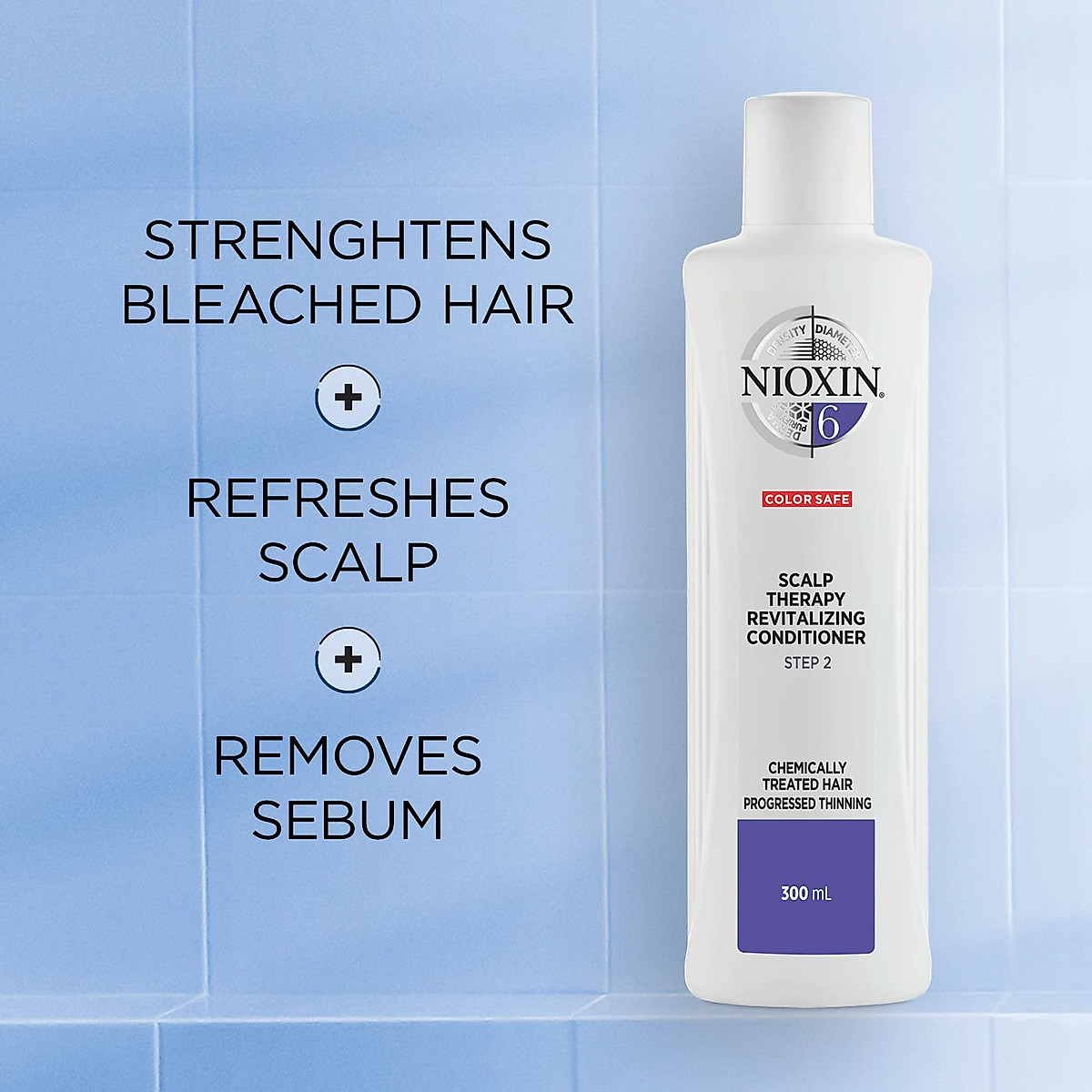 Nioxin System 6 Scalp Therapy Conditioner with Peppermint Oil, Treats Dry Scalp, Provides Moisture Control & Balance, For Bleached & Chemically Treated Hair with Progressed Thinning, 10.1 fl oz