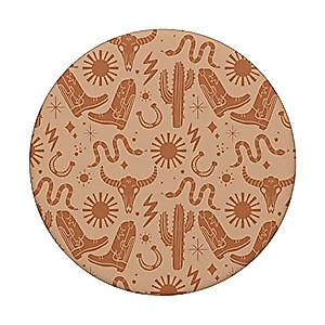 Cowboy Western Boho Cactus Pattern Warm Earth Tones PopSockets Swappable PopGrip