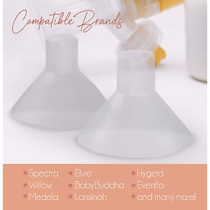 BeauGen Clearly Comfy Breast Pump Cushion – Soft, Stretchy, Clear, and Comfortable Flange Inserts for Improved Comfort and Fit – BPA Free, Food Safe Plastic (2 Pair)