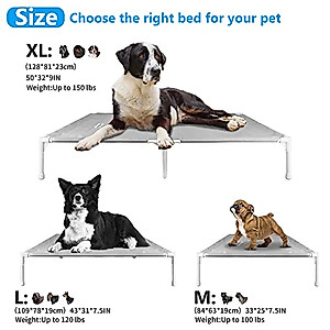 LHGYHUV Outdoor Elevated Dog Bed,Dog Beds for Large Dogs,Raised Dog Bed Cot Couch Portable Indoor & Outdoor Pet Hammock Bed ,Large Dog Bed Washable & Breathable Mesh