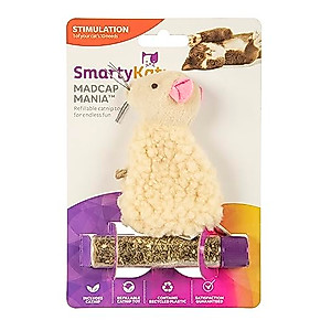 SmartyKat Madcap Mania Refillable Plush Catnip Cat Toy, Includes Catnip Tube - Randomly Selected Color, One Size