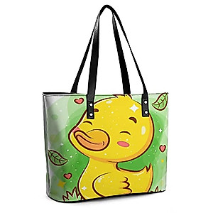 Womens Handbag Duck Leather Tote Bag Top Handle Satchel Bags For Lady