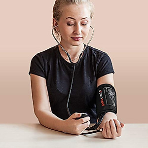 PARAMED Aneroid Sphygmomanometer with Stethoscope – Manual Blood Pressure Cuff with Universal Cuff 8.7-16.5" and D-Ring – Carrying Case in The kit – Black