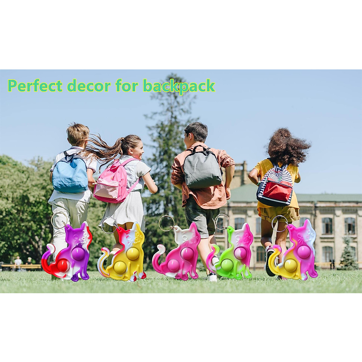 24 Packs Cats Funny Summer Present Unique Mini Item Assorted fidgets Toys for Kids Children Classroom Students Gifts from Teacher,Birthday Party Bubble Favor