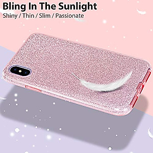 MATEPROX iPhone Xs Max case,Bling Sparkle Cute Girls Women Protective Case for iPhone Xs max 6.5"(Pink)