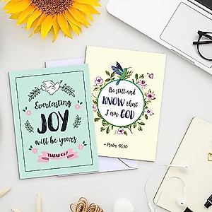 Scripture Cards - Set of 48 Boxed Bible Verse Blank Note Cards with Envelopes - Christian Greeting Cards/Inspirational Prayer Cards, 6 Designs. Christian Stationary with Bible Verses