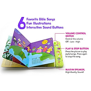Sing Along with Jesus Christian Sound Books for Toddlers 1-3 | Musical & Religious Toddler Books | Ideal Baptism Gifts for Boys and Girls - Interactive Baby Books for 1 Year Old for Easter Baskets