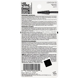 Maybelline Lash Sensational Luscious Washable Mascara, Very Black, 0.32 fl. oz., Washable Very Black, 1 Count