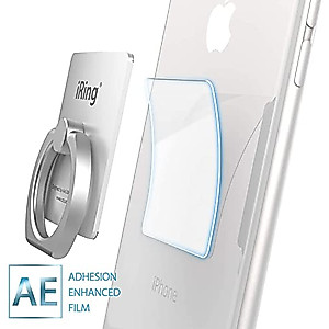 iRing Link, Made in Korea, Wireless Charging Friendly Phone Holder - Cell Phone Ring Grip Finger Holder and Stand Compatible with iPhone, Galaxy, and Other Smartphones(Matt Black)