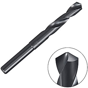 Auniwaig 0.55" Reduced Shank Drill Bit, 14mm Rolling Nitriding Black Oxide High Speed Steel HSS 6542, for Aluminum Plate Copper Wood Stainless Steel