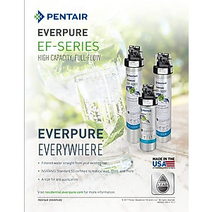Pentair Everpure EF-3000 Quick-Change Filter Cartridge, EV985750, For Use in Everpure EF-3000 Full Flow Drinking Water System, 3,000 Gallon Capacity, 0.5 Micron