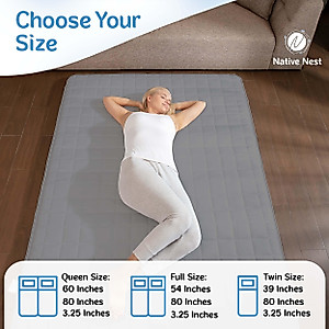 Native Nest Japanese Futon Floor Mattress - Medium Firm Futon Mattress for Sleeping - Shikibuton - Foldable and Portable Japanese Bed (Grey, Twin)