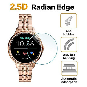 GGOOIG 4-Pack for NEW Fossil Women's Gen 5E 42mm Screen Protector, 2.5D 9H Hardness Tempered Glass Screen Protector for Fossil Women's Gen 5E Smartwatch