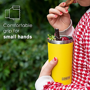 koodee Tumbler with Lids and Straws-12 oz Skinny Tumbler Stainless Steel Double Wall Vacuum Insulated Coffee Mug Water Cup, Spill Proof, BPA Free (Sky Blue)