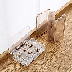 2Pcs Clear Double Layer Plastic Jewelry Box Organizer Storage Container for Earrings, Necklaces, Rings, Bead, Fishing Tackle, Jewelry, Pins, Hair Clips, Screws, Small Items Craft Box Case (10 Grid)