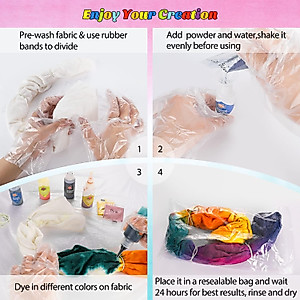 DIY Tie Dye Kit, Emooqi 26 Colors Fabric Dye Art Set with Rubber Bands, Gloves, Spoon, Funnel, Apron, and Table Covers-Great for Craft Arts Fabric Textile Party Handmade Project.