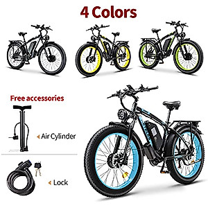 KETELES K800 2000W 23AH Electric Bike for Adults, 26'' All Terrain Fat Tire Beach Snow Electric Bicycle Dual Motor Removable Battery Up to 30MPH Mountain Ebikes Hydraulic Disc Brake Electric City Bike