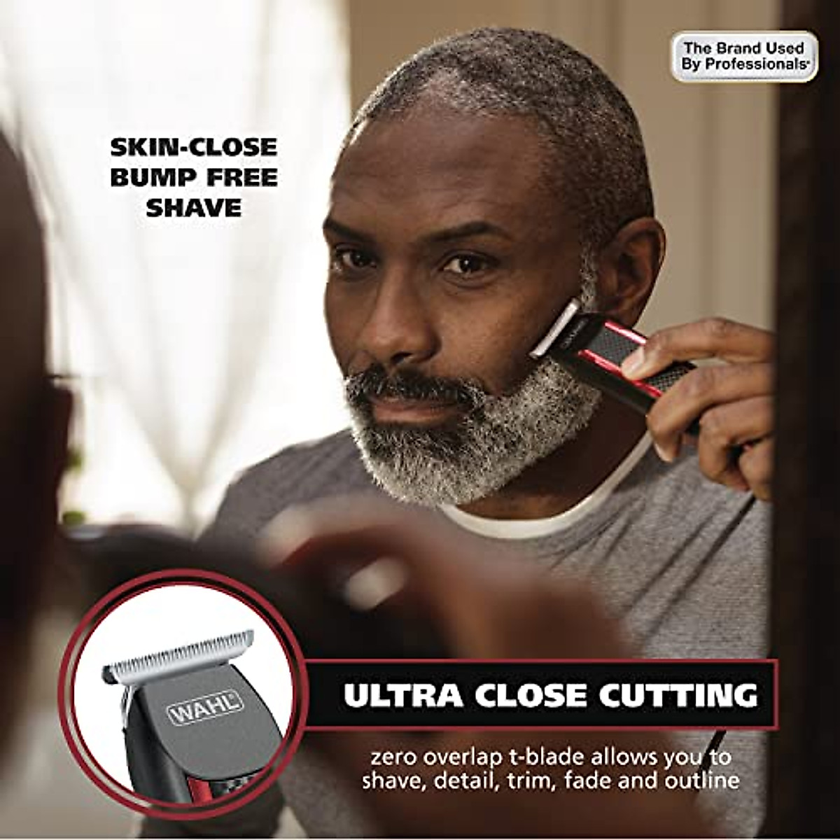 Wahl Edge Pro Bump Free Corded Beard Trimmer, Touch Up Trimmer, & Grooming Detailer Kit for Men – for Edging Beards, Mustaches, Hair, Stubble, Ear, Nose, & Body – Model 9686-300